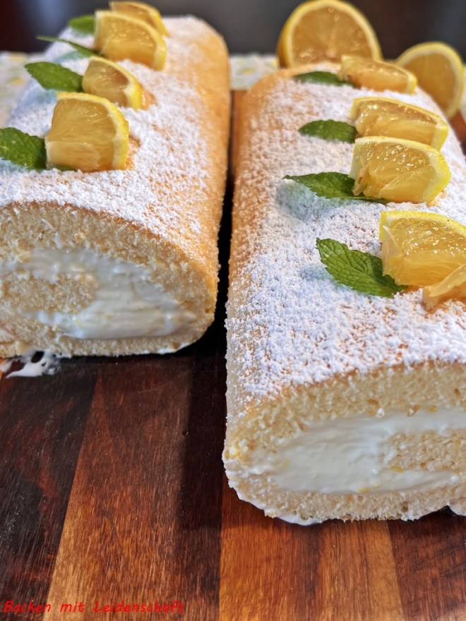 Käse-Sahne-Bisquitrolle mit einem Hauch Zitrone | Backen mit Leidenschaft